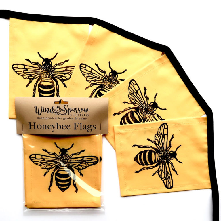 Honeybee Flags - Windsparrow Studio - Urban Garden - Bee Flags